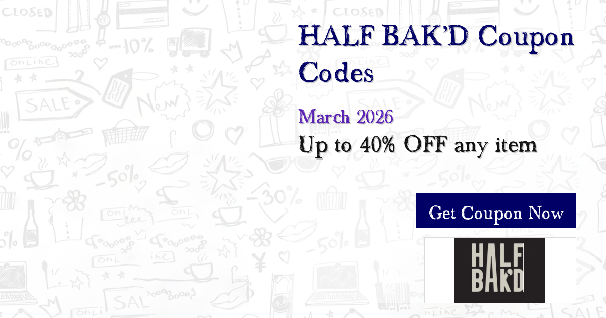 Exclusive HALF BAK'D Coupon Codes Mar 2026 - Save 40% Instantly