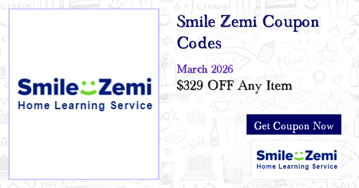 $60 OFF Smile Zemi Coupons - Mar 2026 Verified Codes (4 Active)